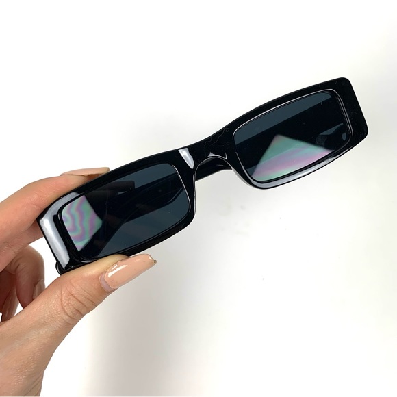 Accessories | Womensmens New Black Squared Baddie Summer Sunglasses Os ...